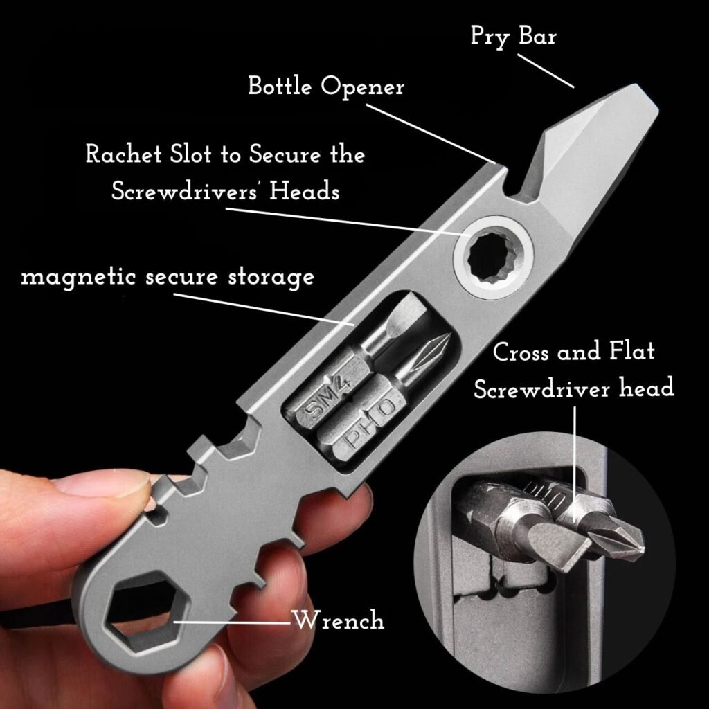 8 In 1Titanium Alloy Ratchet EDC Pry Bar Multi-Tool - Keygadgetry